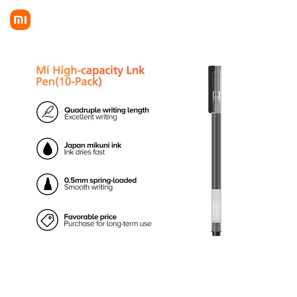 Xiaomi Mi High-capacity Gel Pen (10-Pack) | Shopee Philippines