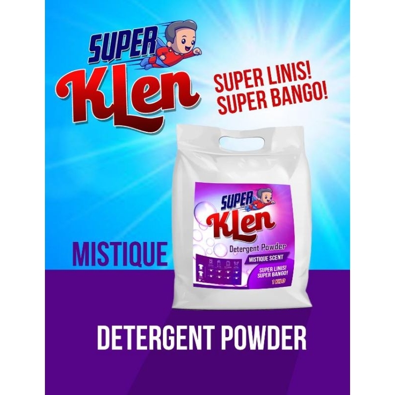 SUPER KLEN DETERGENT POWDER MYSTIQUE 1KG 3X CLEANING FORMULA | Shopee ...