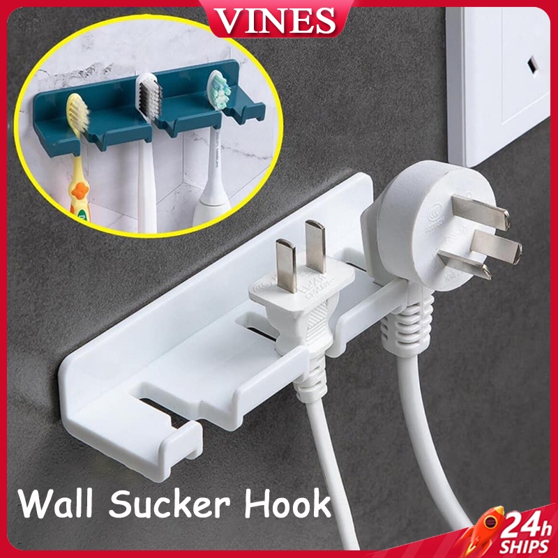 1PC Plug Sticky Hook Bathroom Kitchen Wall Strong Adhesive Hook Power ...