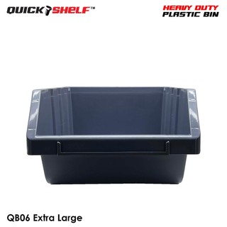 QUICK SHELF Stackable Bin Boxes Heavy Duty Grey Storage for Supplies ...