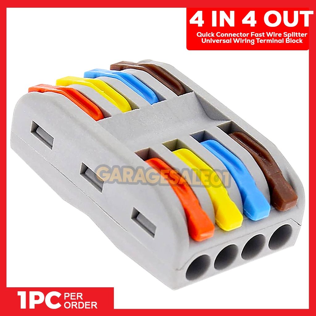 Wire Connector 4 IN 4 OUT Quick Connector Fast Wire Splitter Universal ...