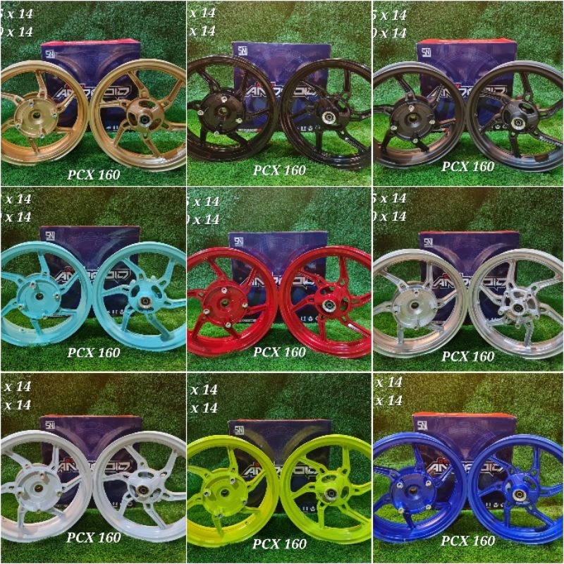 G-ren mags Android for pcx 160 (2.75x14" F & 3.50x14" R) | Shopee ...