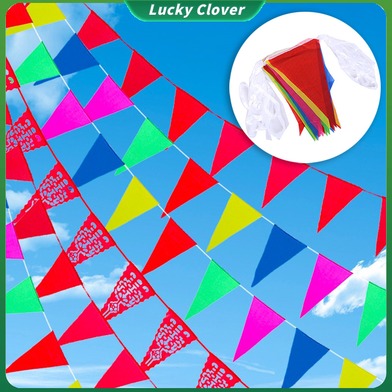 100 Meter Fiesta Flag Plastic Triangle Flags Colorful Banderitas for ...