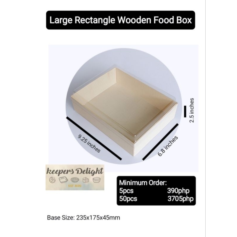 50 Large Rectangle Wooden Food Box | Shopee Philippines