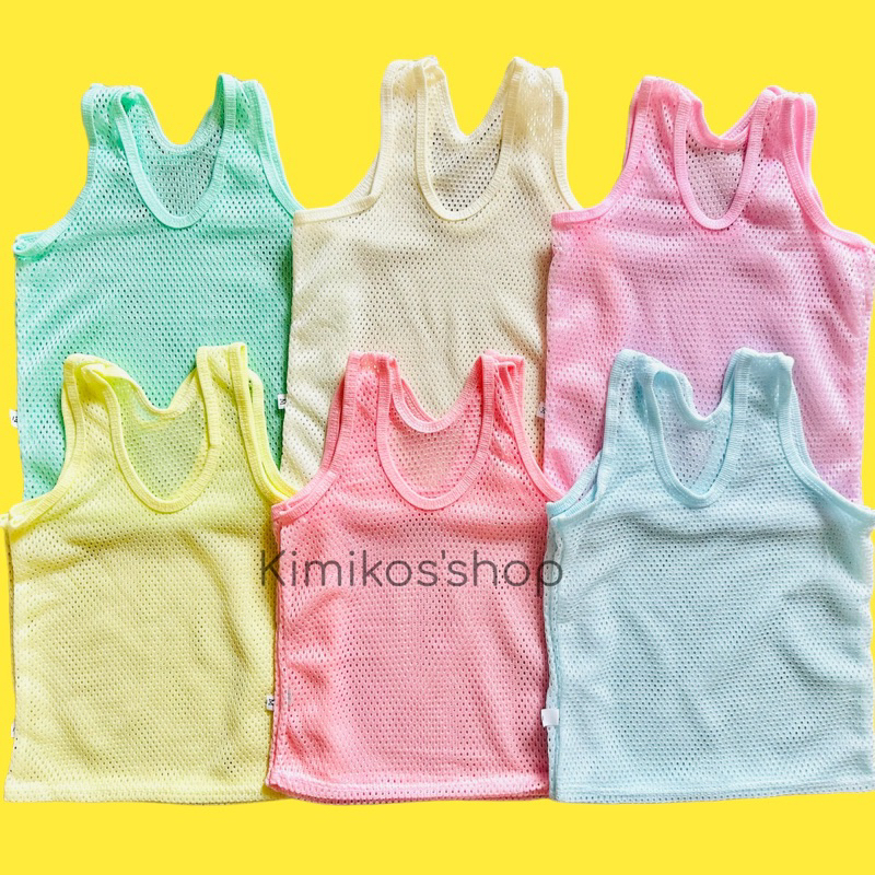 (12PCS) KIDS AIRCOOL LIGHT COLOR SANDO (0-2YRS OLD) UNISEX GIRL BOY ...
