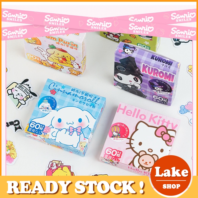 63PCS/Box SANRIO STICKER Box Set Kuromi Cinnamoroll Waterproof Kids ...