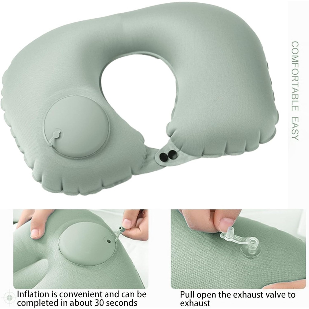 Inflatable Neck Pillow Easy Carry Travel and Camping Pillows Neck ...