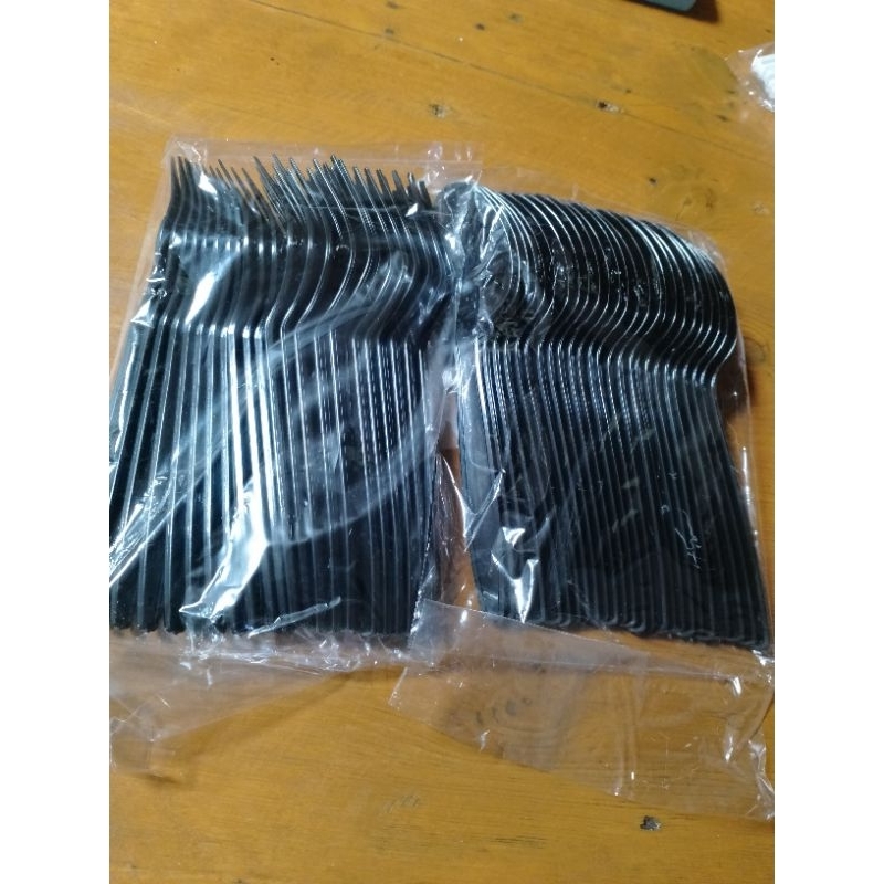Black Disposable Spoon 25pcs/pack | Shopee Philippines