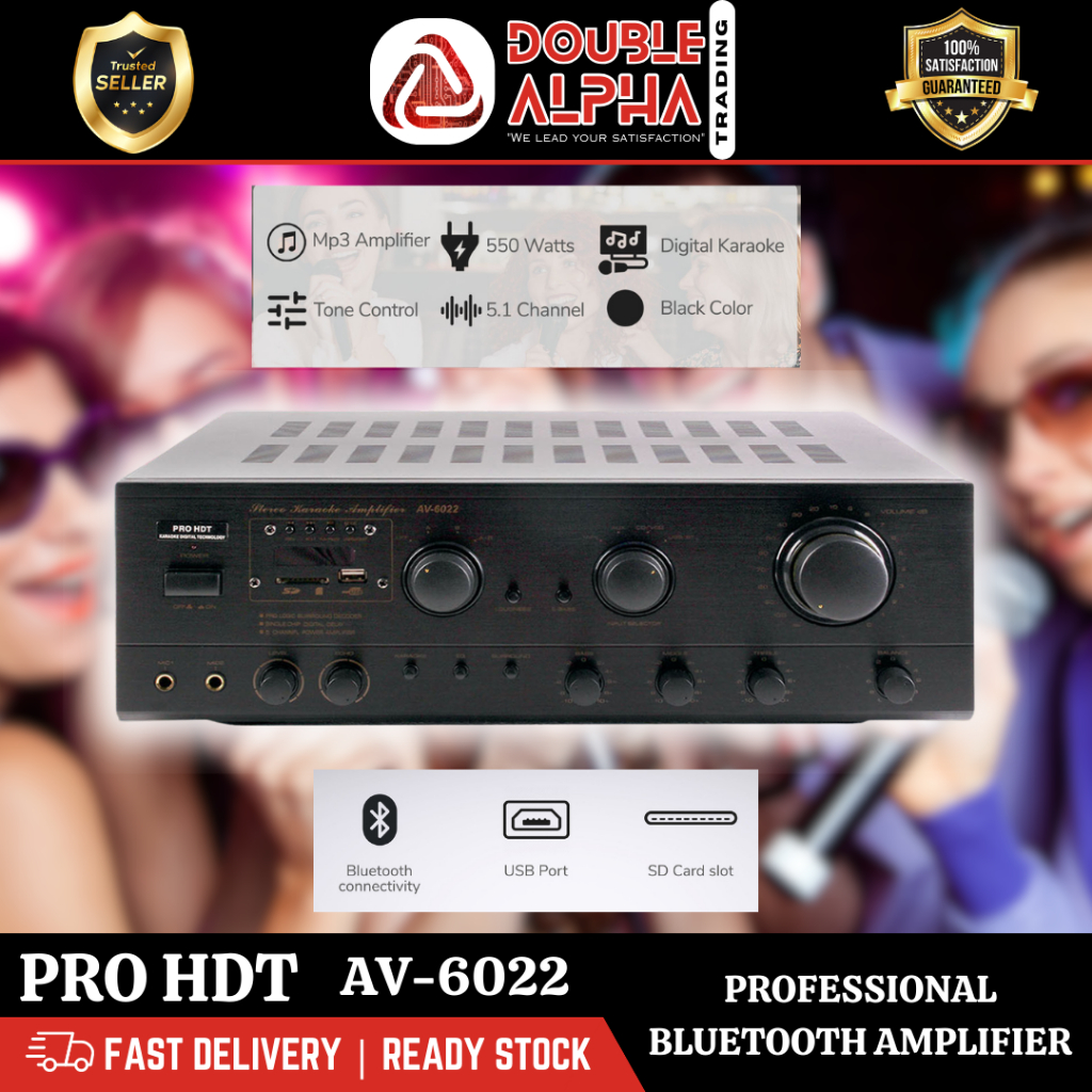 HIGH QUALITY AMPLIFIER WITH BLUETOOTH PRO HDT AV-6022 FREE HIGH-END ...