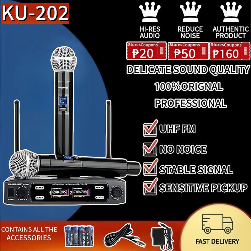 KU-202 Original UHF wireless microphone Handheld mic for videoke ...