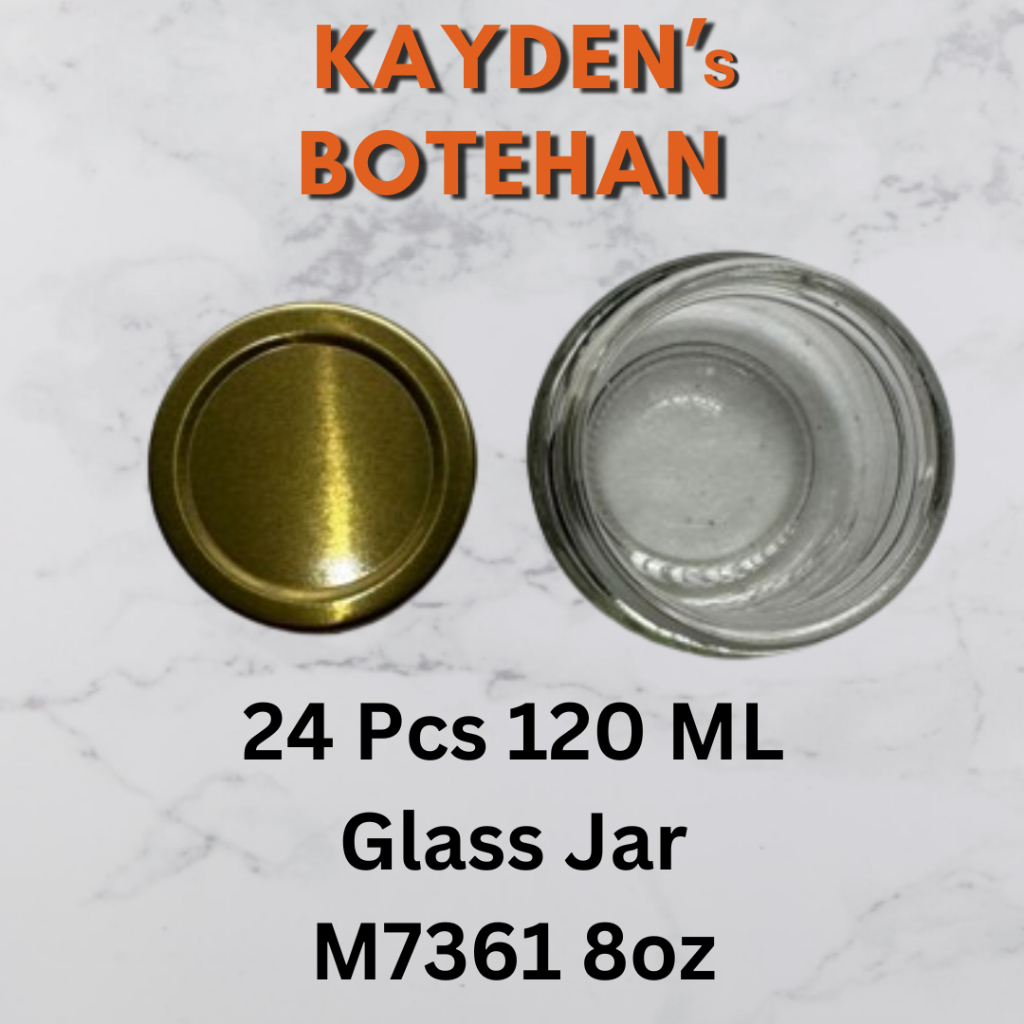24 Pcs 120 ML Glass Jar/ M7361 4oz Bottles Bote Garapon FREE Plastic ...
