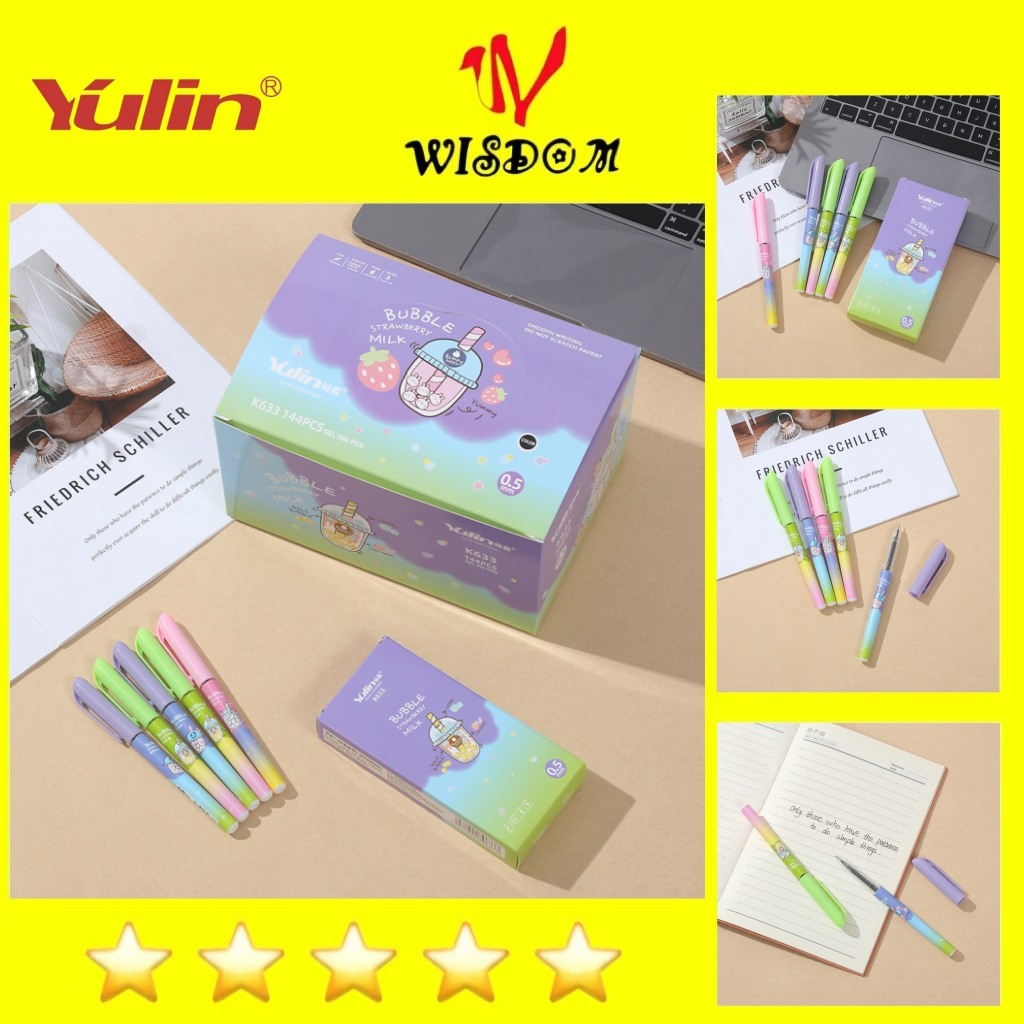 WISDOM YULIN K633 GEL PEN 12pcs | Shopee Philippines