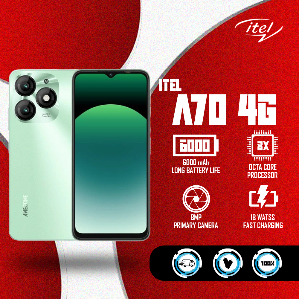 Itel A70 LTE | 4GB RAM | 128GB ROM | 6.6"HD Waterdrop Fullscreen | 5000mAh | Shopee Philippines