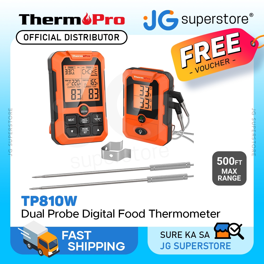 ThermoPro TP810W Dual Probe Digital Meat Thermometer for Oven, Fryer ...