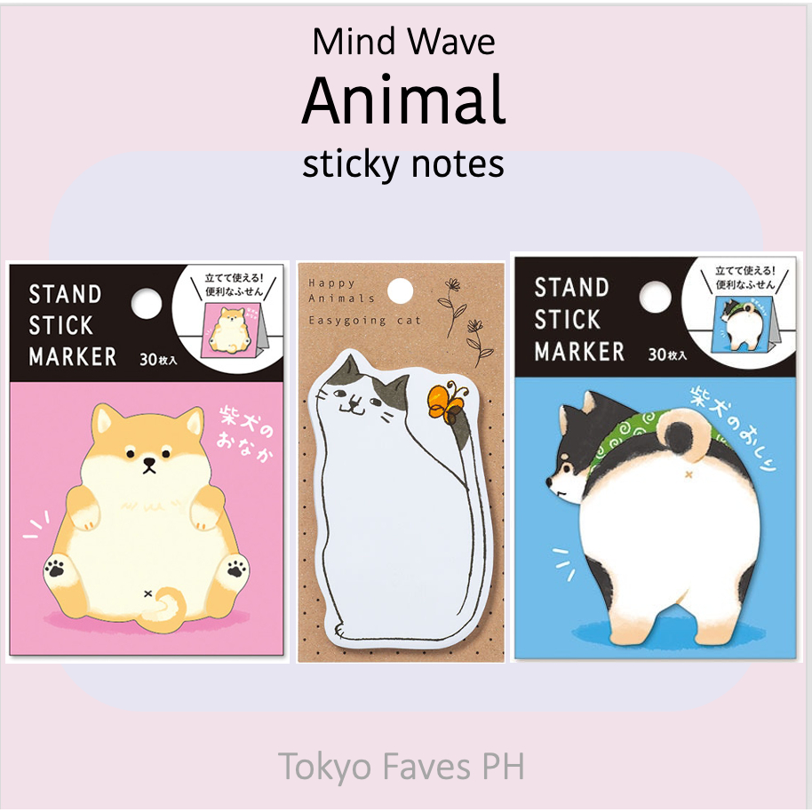 Mind Wave Stand Sticky Notes Animal Design Made in Japan | Shopee ...