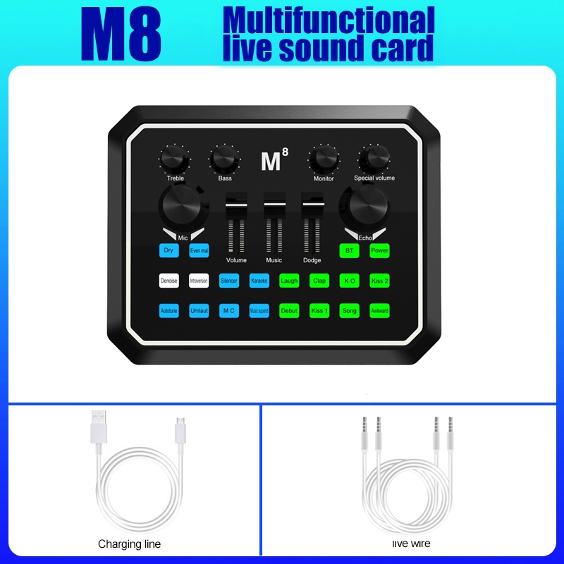 RAYHAYES Bluetooth A2 Live Sound Card Set With Condenser Mic For Live ...