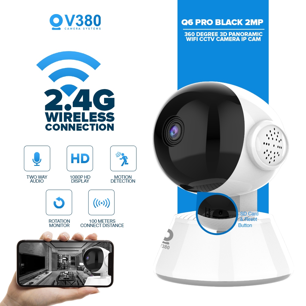 V380 Q6 Pro CCTV Camera Wi-Fi Connect To Cellphone 1080p Smart Home ...