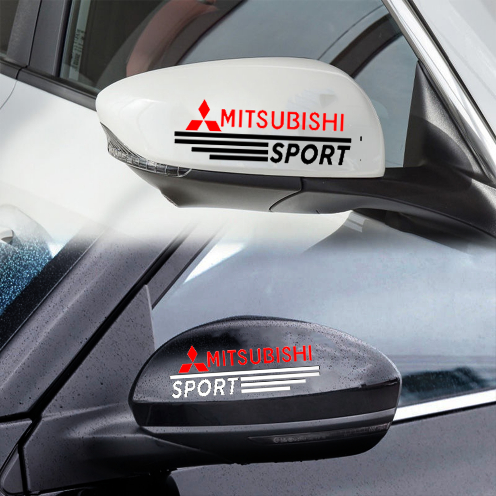 2pcs MITSUBISHI Sport Side Mirror Sticker Decal for Car Rearview Mirror ...