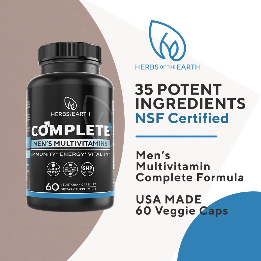 COMPLETE MULTIVITAMIN for MEN - Supports Energy & Vitality USA MADE 60 ...