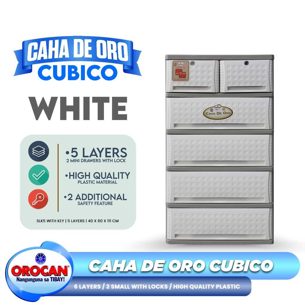 Orocan Caha de Oro Cubico 5 LAYER Drawers Plastic with Locks and Keys ...