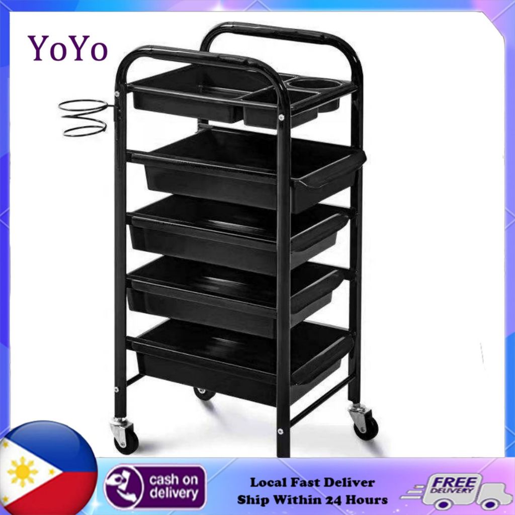 YO Barber Shop Trolley 5 Layers Salon Tools Hair Cut Accessories ...