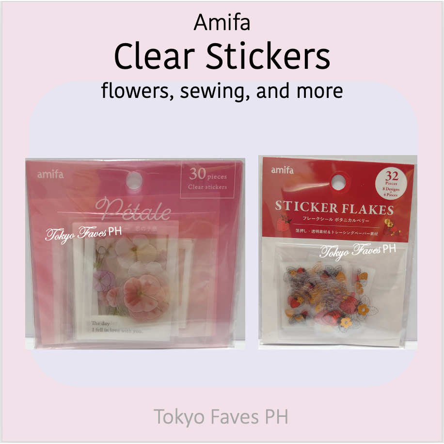 Amifa Clear Sticker Set Flowers Sakura Strawberry Sewing Theme | Shopee ...