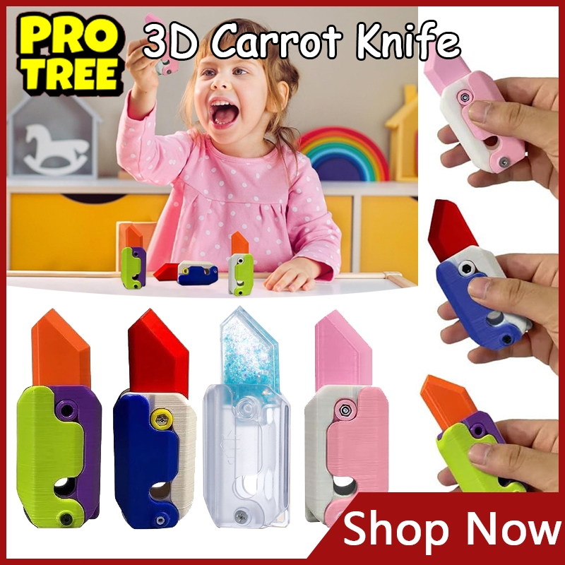 Protree 3D Carrot Knife Luminous Gravity Knife Decompression Toy ...