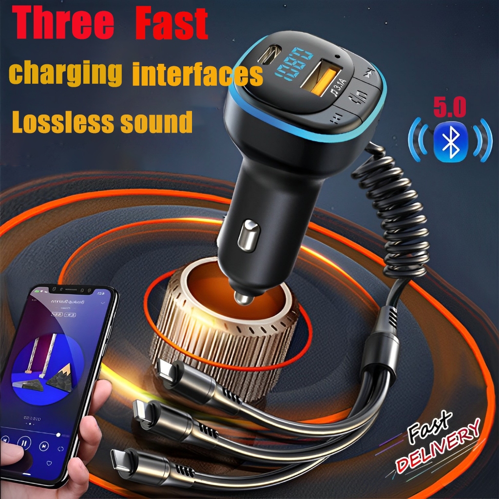 Compatible with all car models 12v 24v and smartphones car bluetooth 5. ...