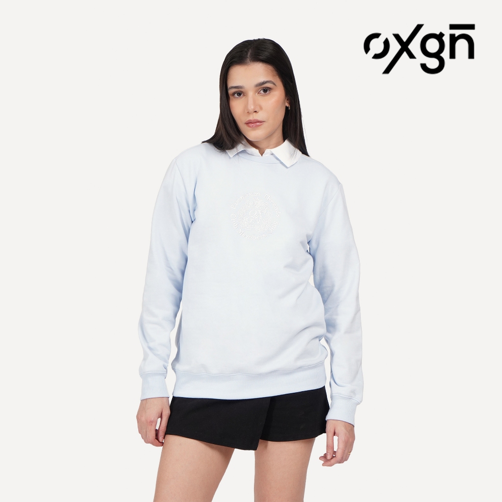 OXGN Premium Threads Crest Pullover For Women (Light Blue) | Shopee ...