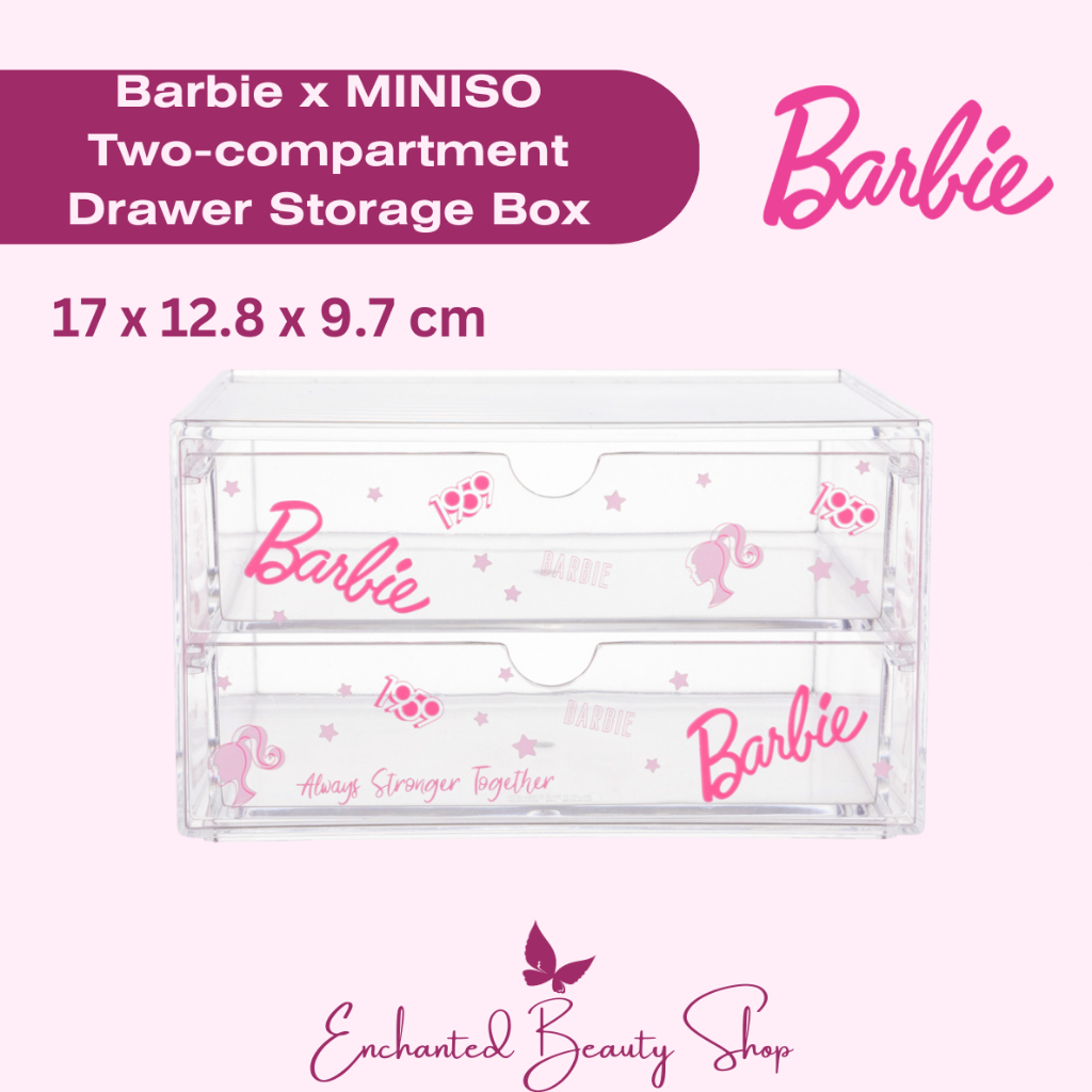 Barbie x MINISO Transparent Storage Makeup Organizer Box | Shopee ...