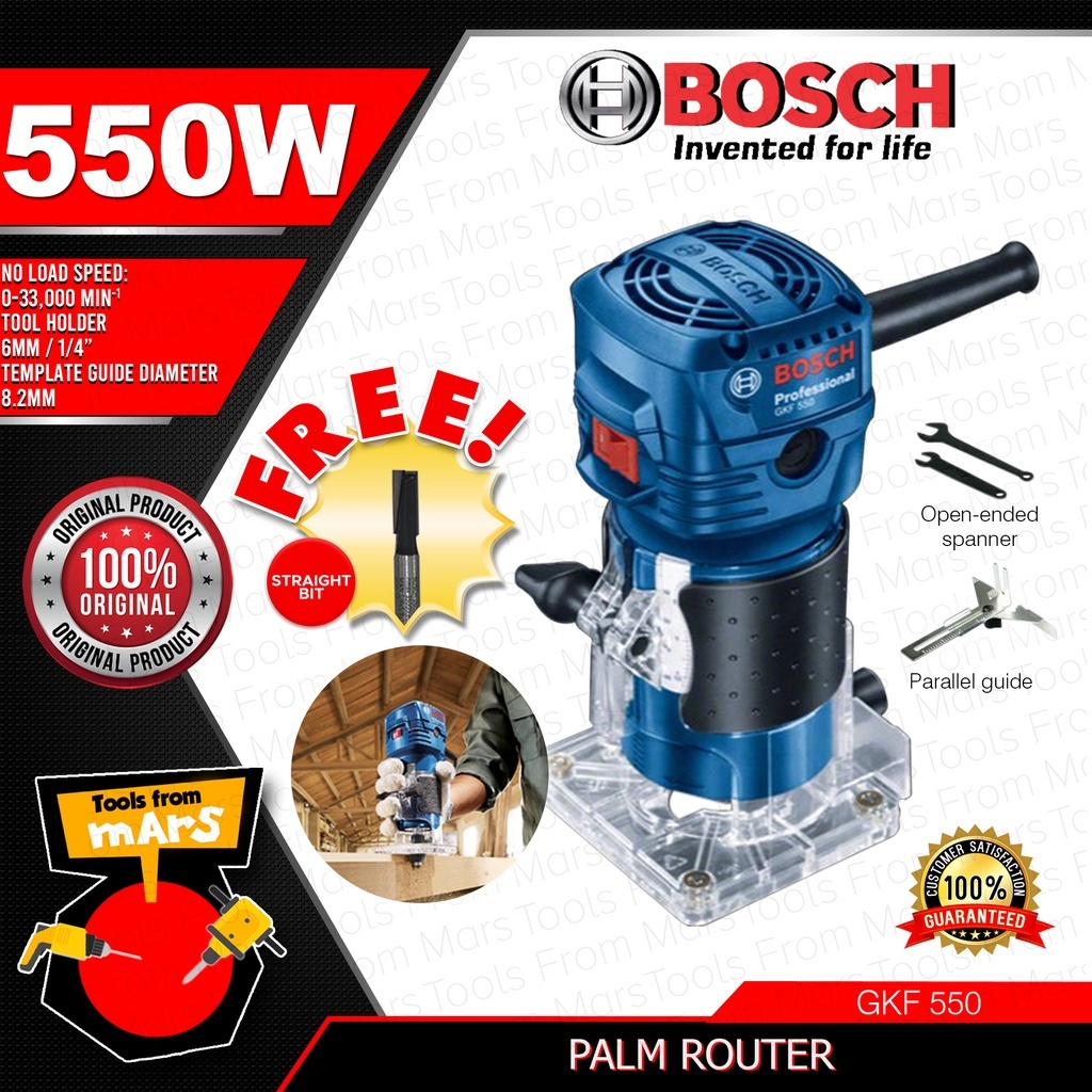 BOSCH Professional Palm Router / Trimmer 550W COC GKF 550 with 1 ...