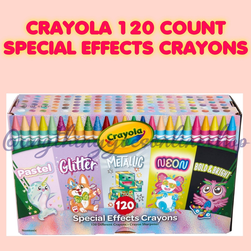 Crayola Crayons in Specialty Colors (120ct) Pastel, Glitter, Metallic ...
