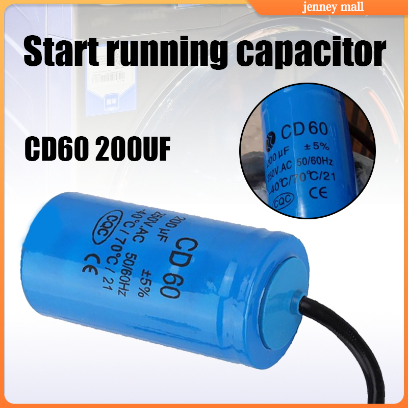 1PCS AC Motor Starting Capacitor Blue CD60 200UF | Shopee Philippines