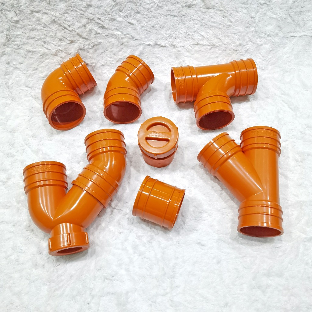 POLY PVC Orange Sanitary Fittings Elbow Tee T Wye Y Clean Out Clean-out ...