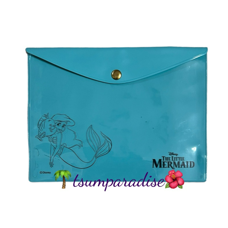 The Little Mermaid Ariel PVC Clear Envelope with Button 13.5cm x 18.5cm ...