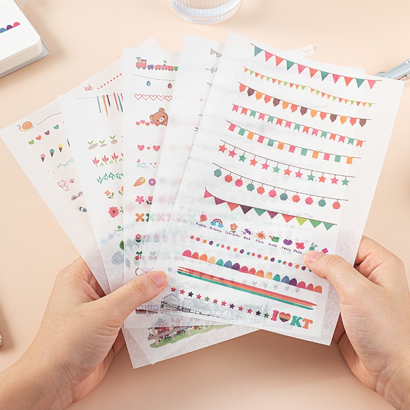 5 pcs cute dividing line large sticker set diy material | Shopee ...