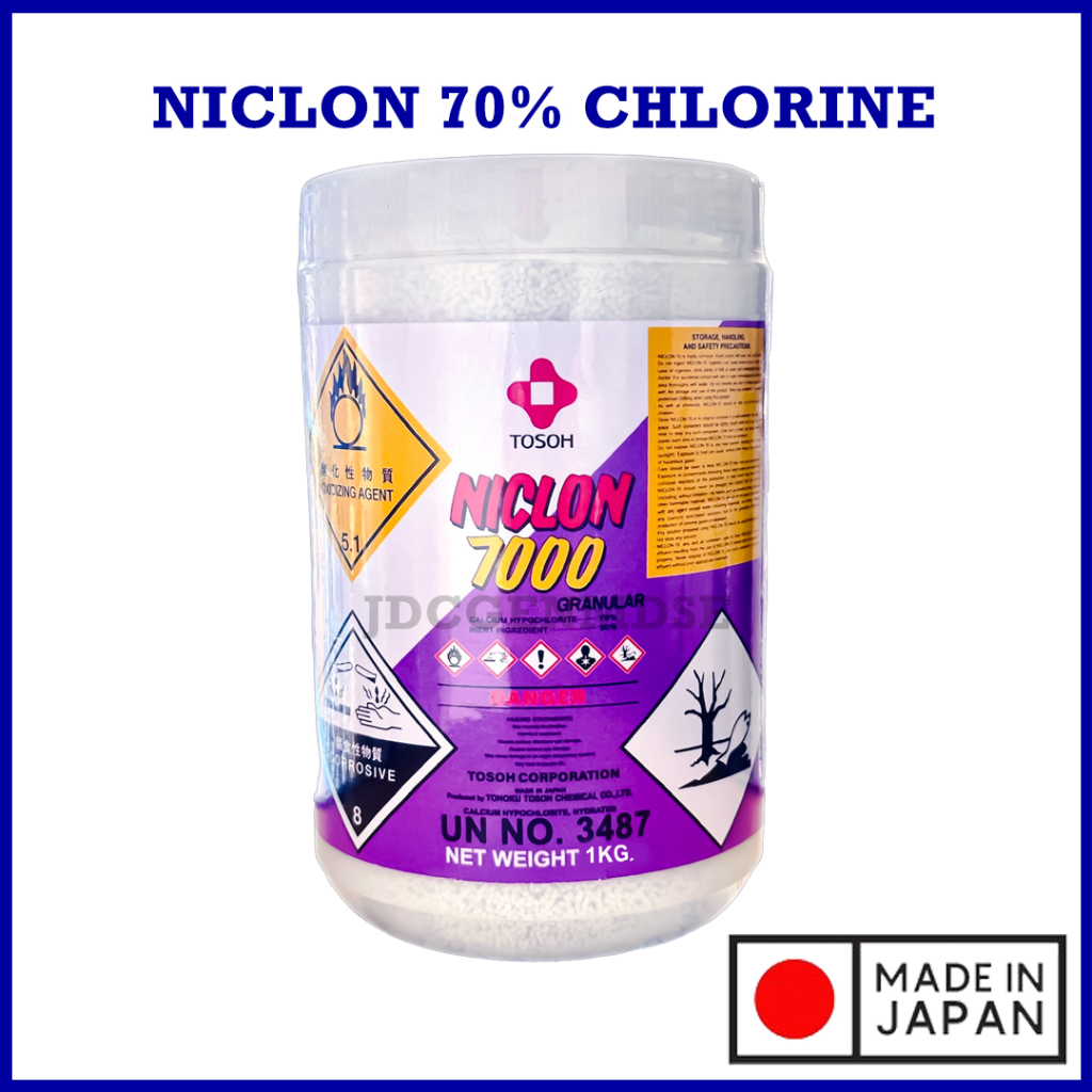 Original Japan Chlorine Granules 70% NICLON 7000 1 Kilo for Swimming Pool | Shopee Philippines