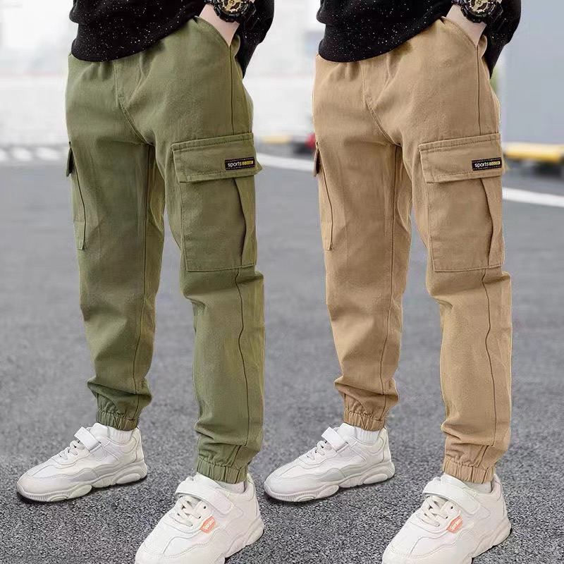 7-12yrs plain cargo Pants for kids Boys 4 Pockets Pants High Quality | Shopee Philippines
