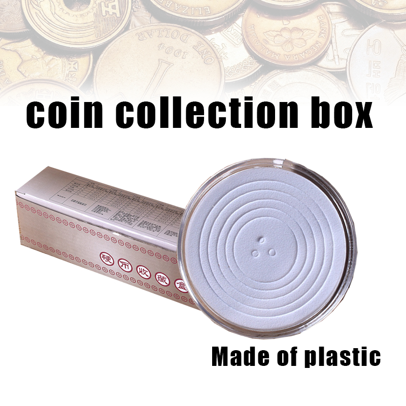 One Box/20 Pcs 18-38MM Coin Storage Box Padded Clear Plastic Used For ...
