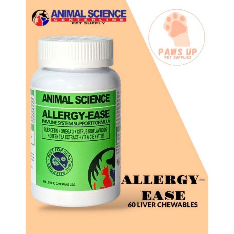 Animal Science Allergy-Ease for Dog & Cat | 60 Liver Chewables (1 ...