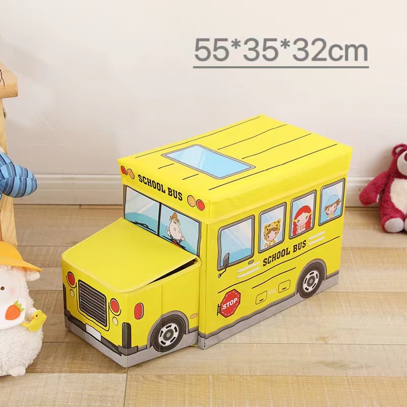 kids storage box chair kids stool ottoman foldable storage bus children ...