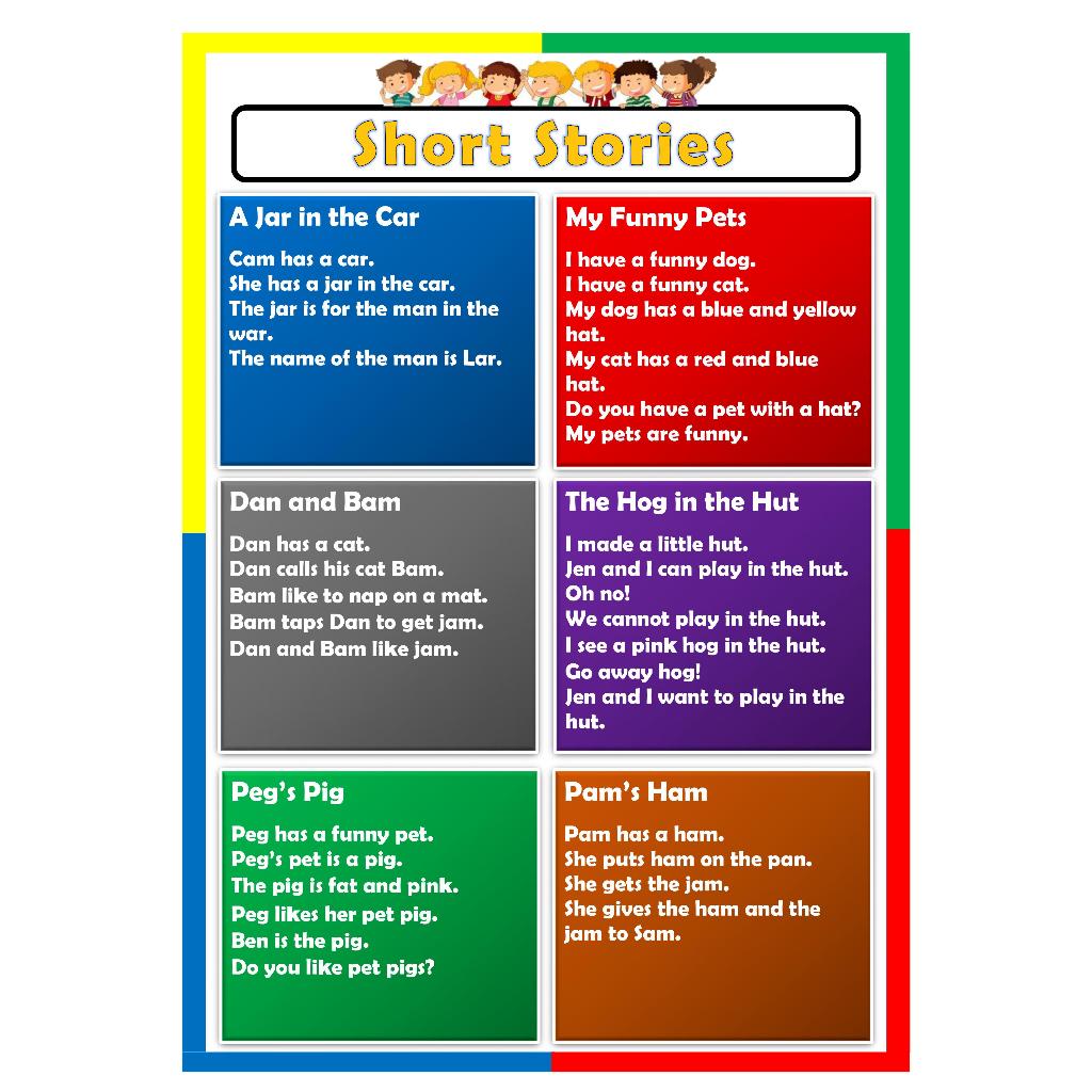 Laminated Educational Chart - Short Stories - A4 - with random freebie ...