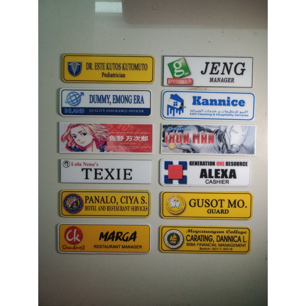 PVC TYPE NAME PLATE (VERY CHEAPIPAY) | Shopee Philippines