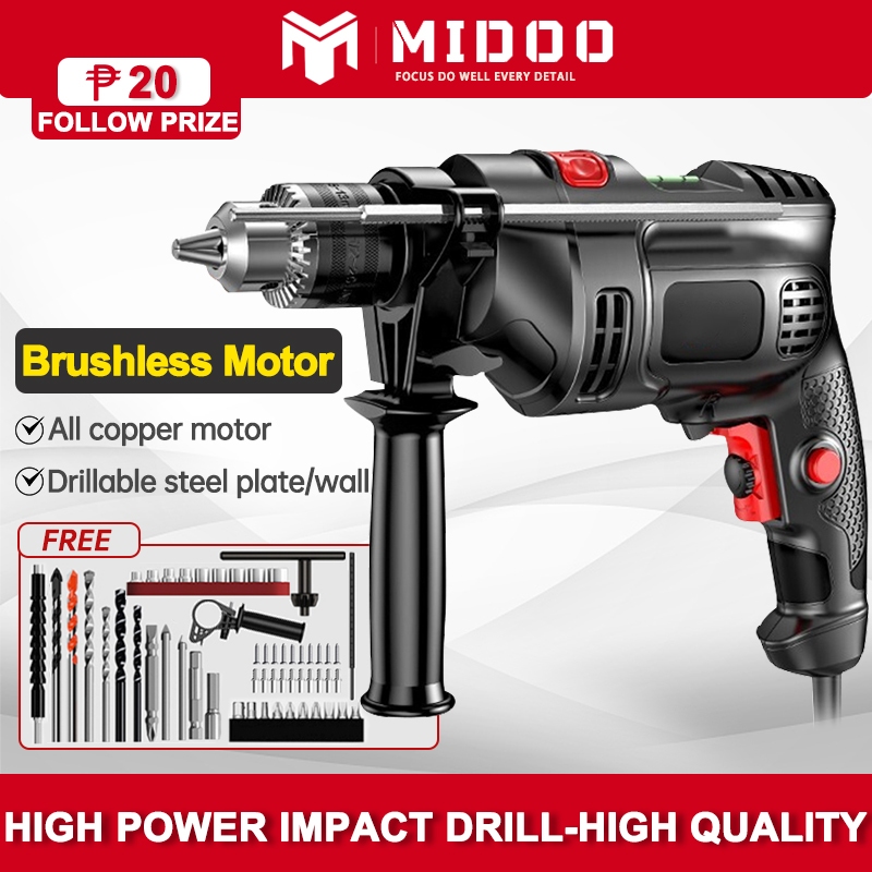 MIDOO Impact Drill 13mm With Hammer/Drill Function 1380w High Power ...