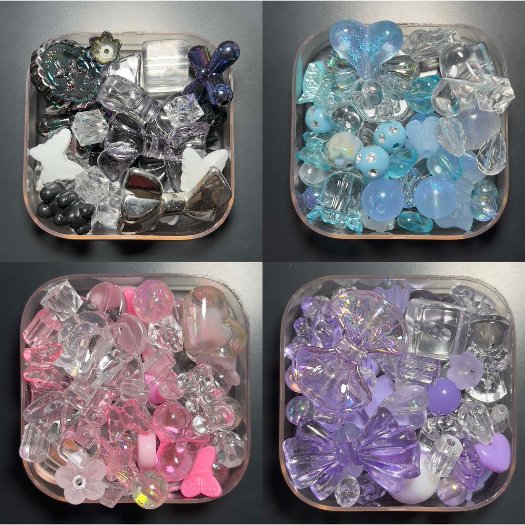 20 Grams Assorted Beads 6-30mm Clear & Opaque bead Charm Accessories ...