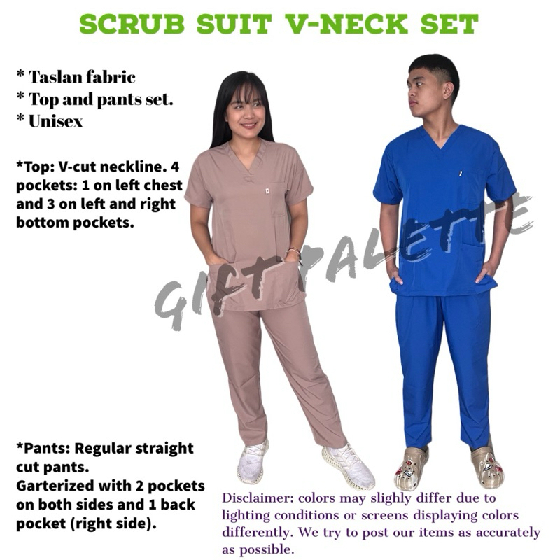 Gift Palette Scrubs V-neck set. Large, XL & 2XL size. Unisex. scrub ...