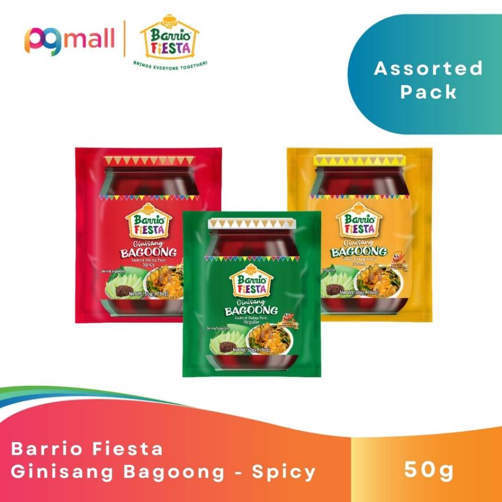Barrio Fiesta Bagoong 50g by 3 Assorted Pack (Regular + Spicy + Sweet ...