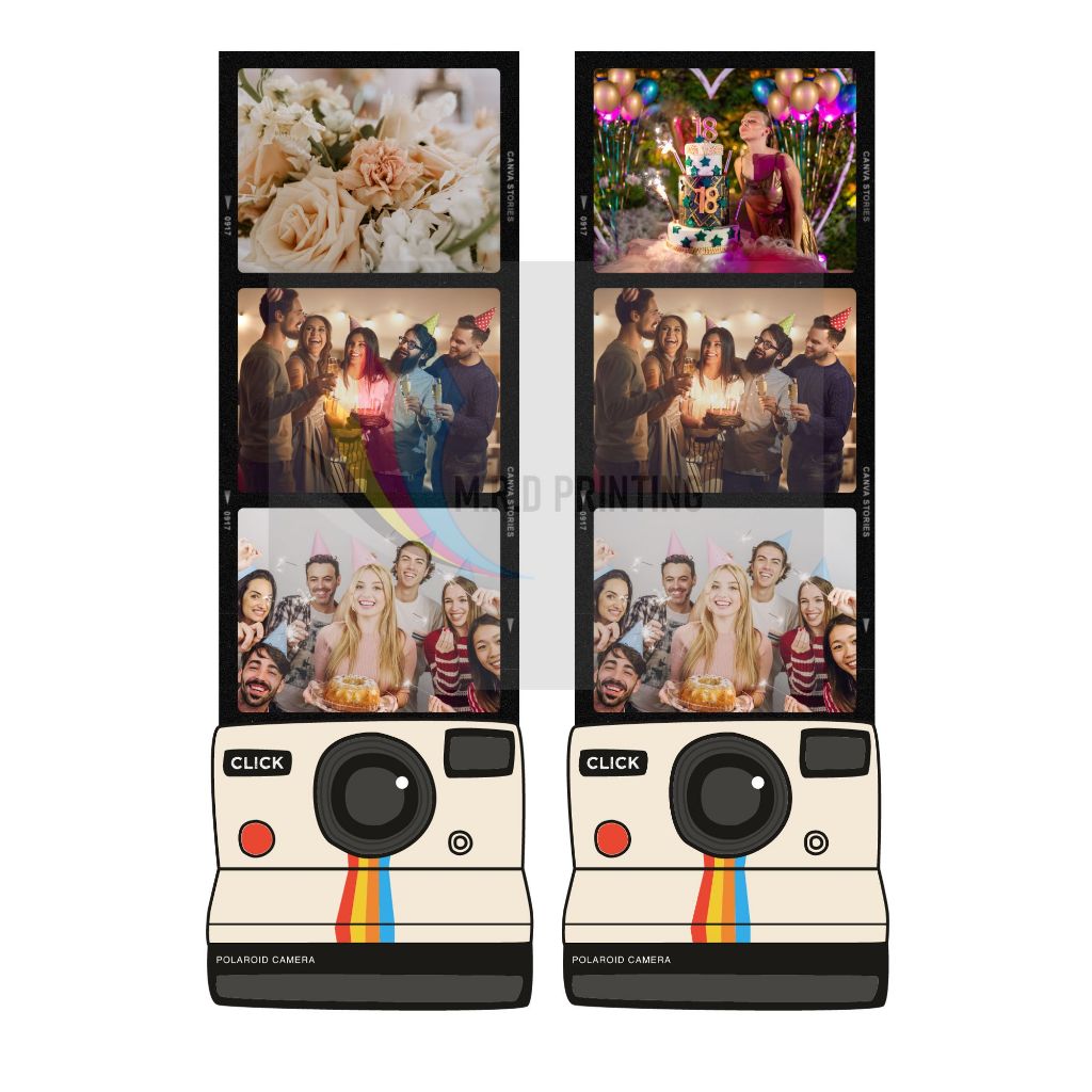 2-pc POLAROID FILM STRIP (PHOTO PRINT ONLY OR PHOTO REF MAGNET ...