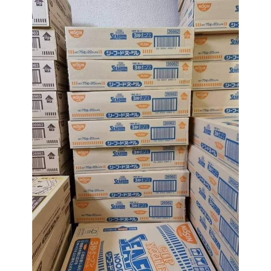 Japan Ramen Nissin Cup Noodles Seafood Noodle 75g (1Box 20PCS) | Shopee ...
