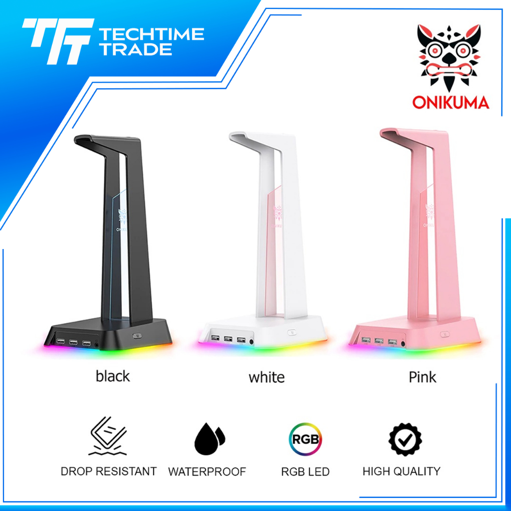 Onikuma ST-2 RGB Gaming Headphone Stand Computer Headset Desktop ...
